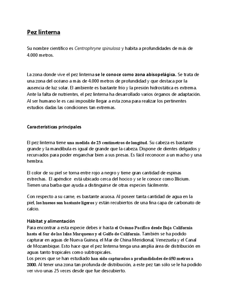 Pez Linterna | PDF | Pescado | Hembra
