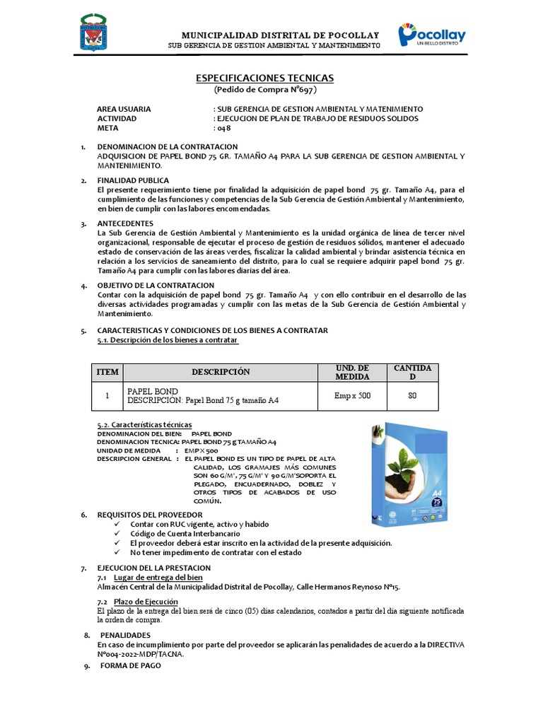 PC 697 - Papel Bond | PDF | Hogar, jardinería y bricolaje