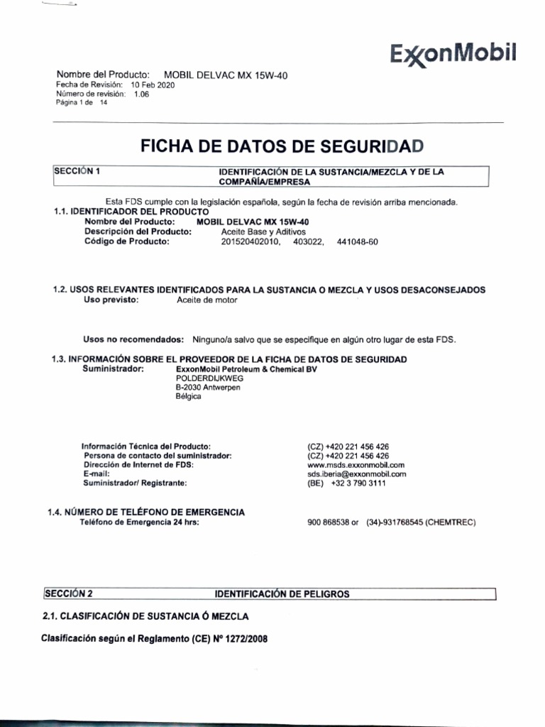 Fichas Datos de Seguridad | PDF