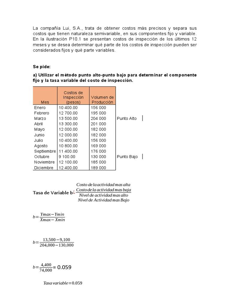 Ejercicio de Costos | PDF | Matemáticas