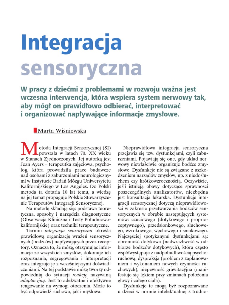 Integracja Sensoryczna | PDF