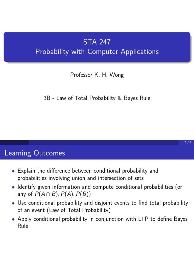 3B - LTP and Bayes Rule | PDF | Sensitivity And Specificity | Probability