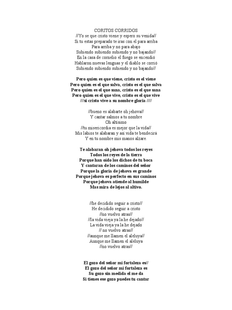 Coros Pentecostales | PDF | Cristo (título)