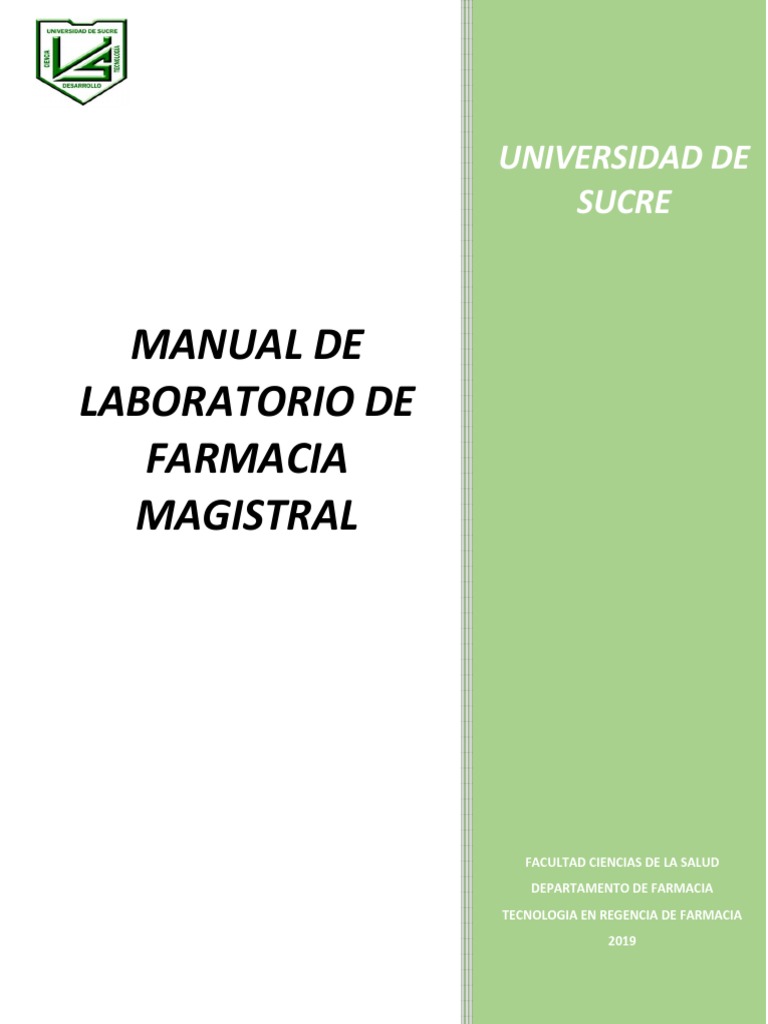 Manual de Laboratorio de Farmacia Magistral v1 | PDF | Farmacéutico | Farmacia