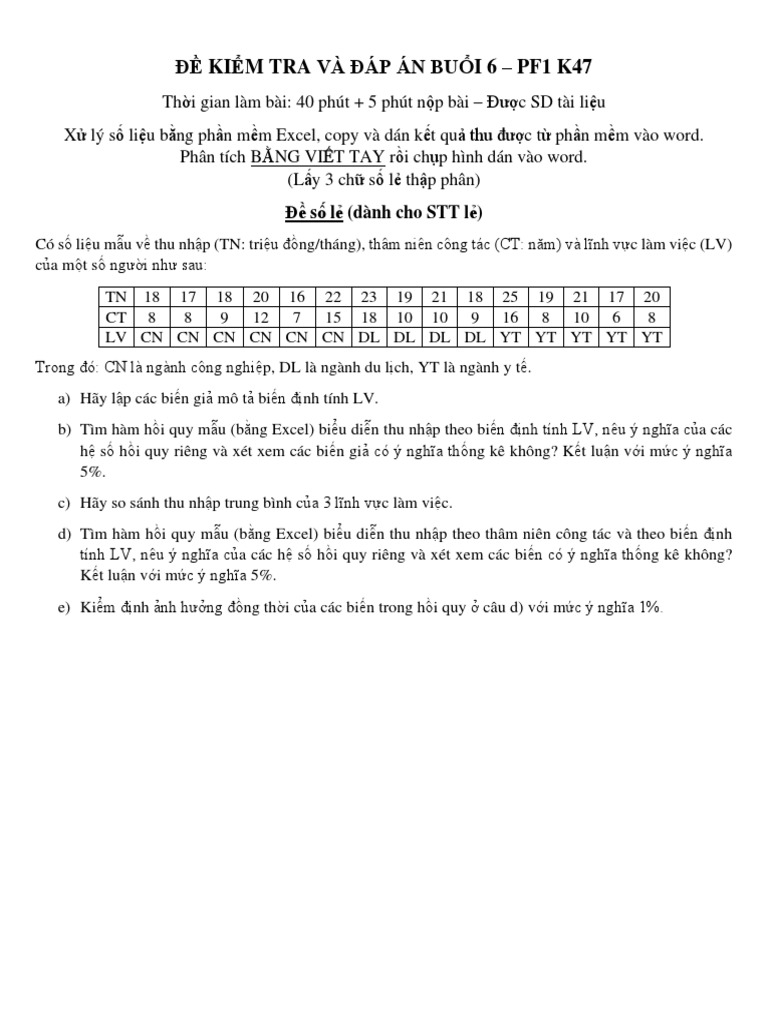 ĐỀ VÀ ĐÁP ÁN KIỂM TRA KTL BUỔI 6-PF1K47 | PDF