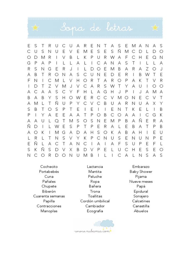 Sopa-De-Letras Nino | PDF | Etapas de la vida humana | Embarazo Mamífero