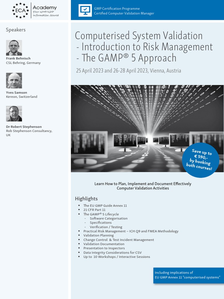 ECA Computerised System Validation GAMP 5 Approach | PDF