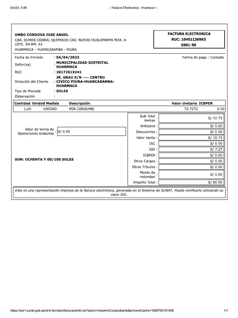 Factura E001-090 | PDF
