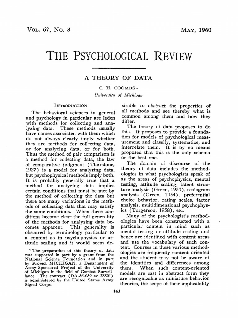 Coombs 1960 | PDF