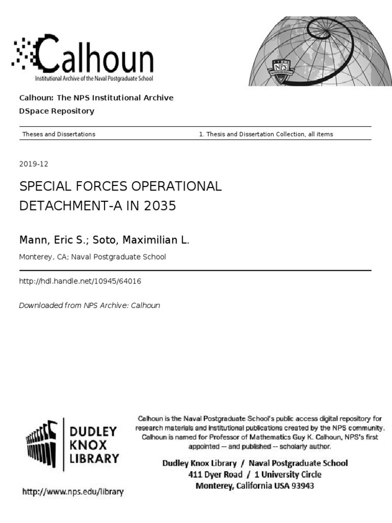 Special Forces Operational Detachment-A in 2035 | PDF | Containment ...