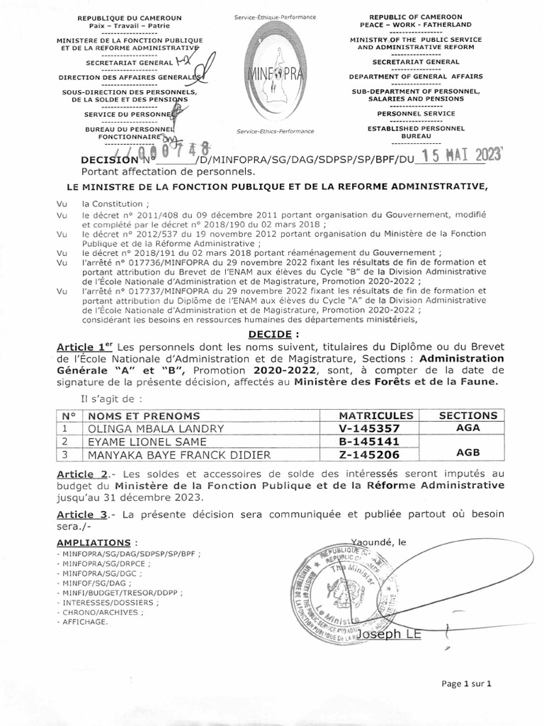 MINFOF | PDF