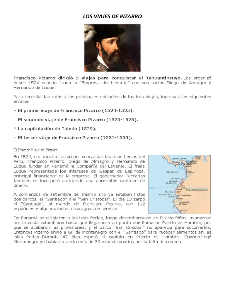 LOS VIAJES DE PIZARRO | PDF | Francisco Pizarro | Colonización española ...