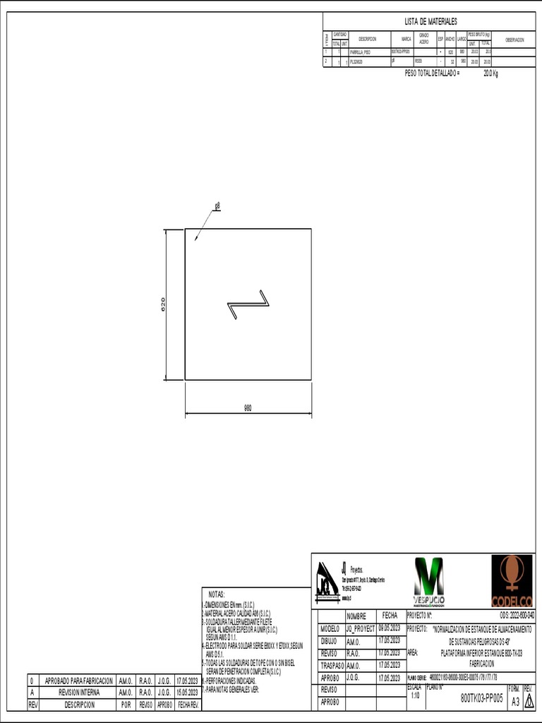 800TK03-PP005 Rev0 | PDF | Acero | Sector secundario de la economía