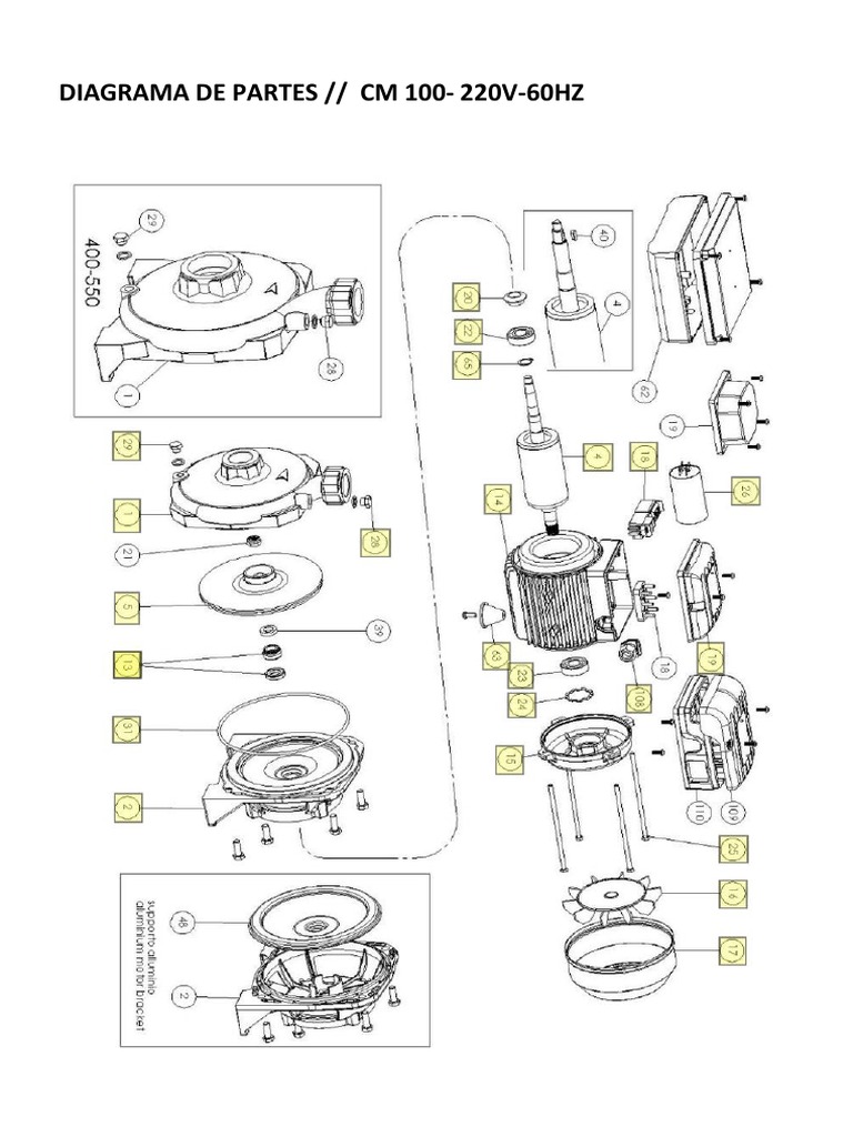 Diagrama Despiece Cm100 - 220v | PDF