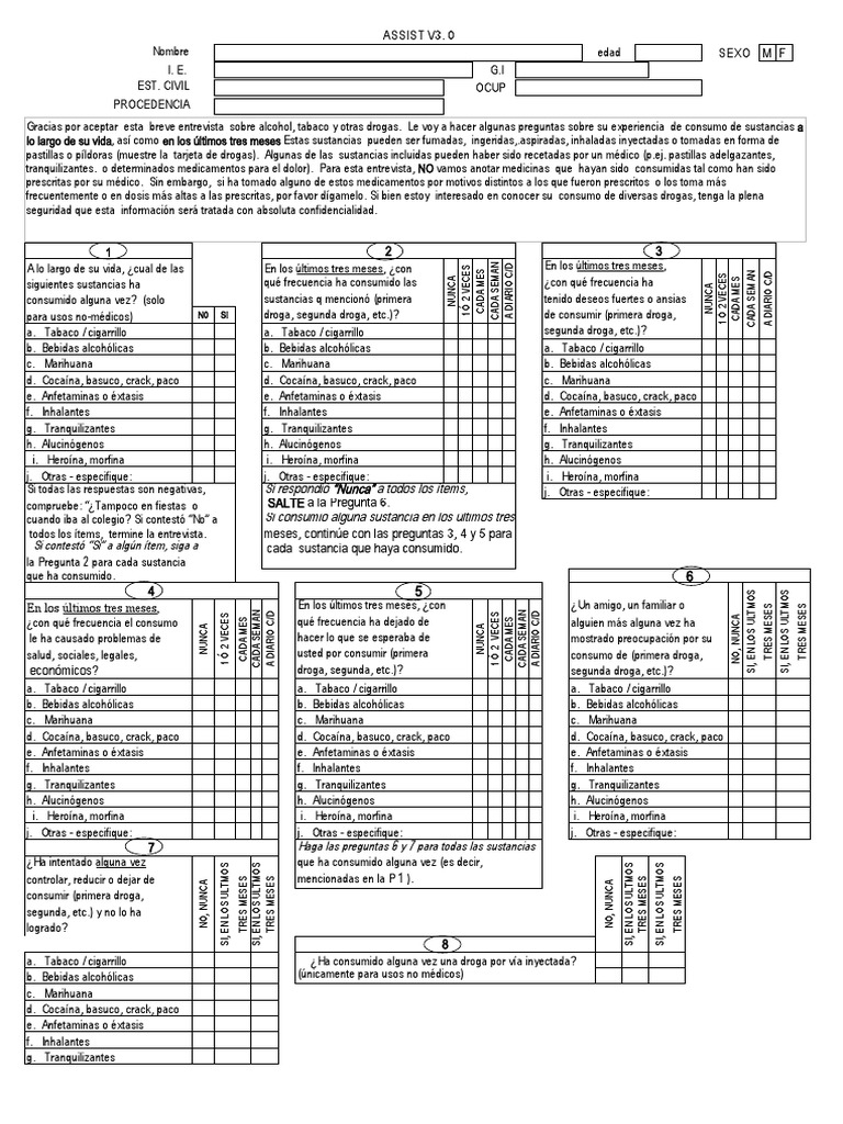 Test Assist v3 0 | Descargar gratis PDF | Drogas | Crack de cocaína