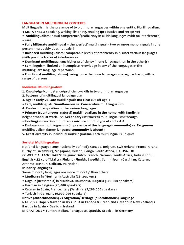 Language in Multilingual Contexts | PDF | Linguistics | Multilingualism