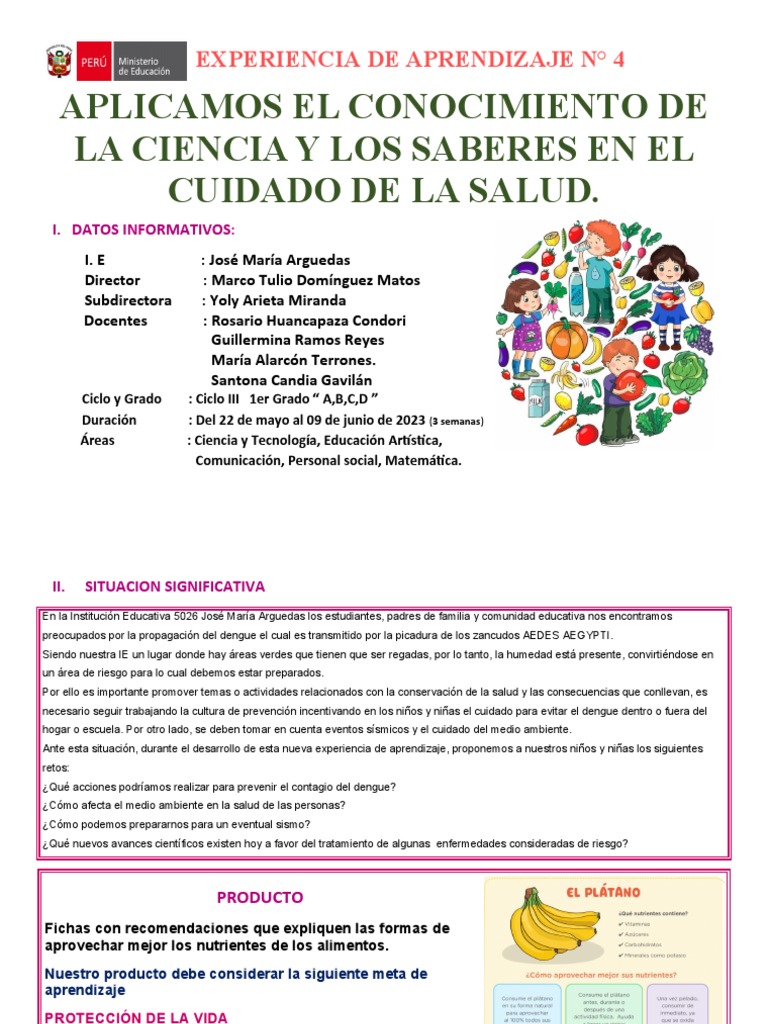 Experiencia De Aprendizaje 4 Corregida Pdf Enseñando Aprendizaje