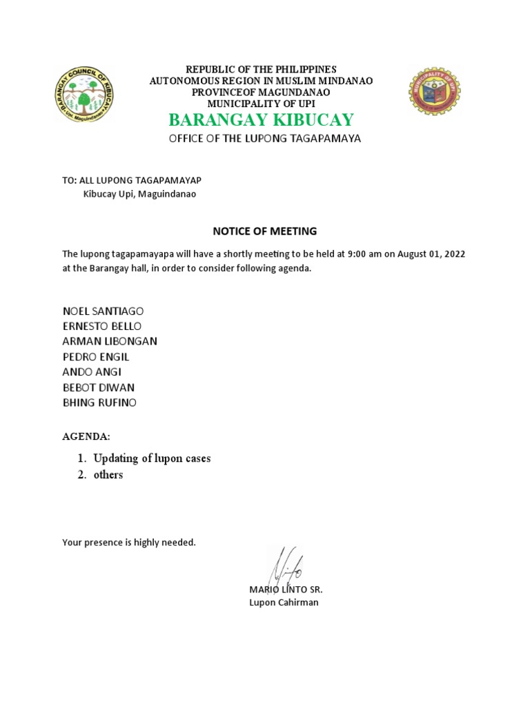 Notice of Meeting | PDF