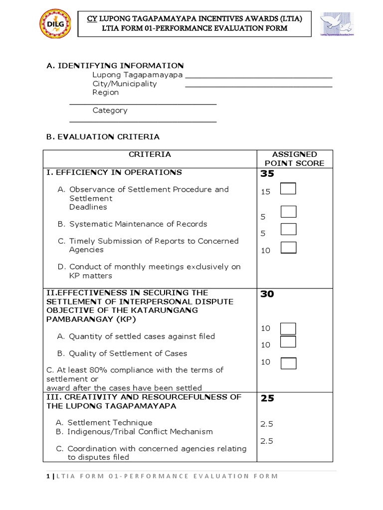 LTIA Forms | PDF | Performance Appraisal | Mediation