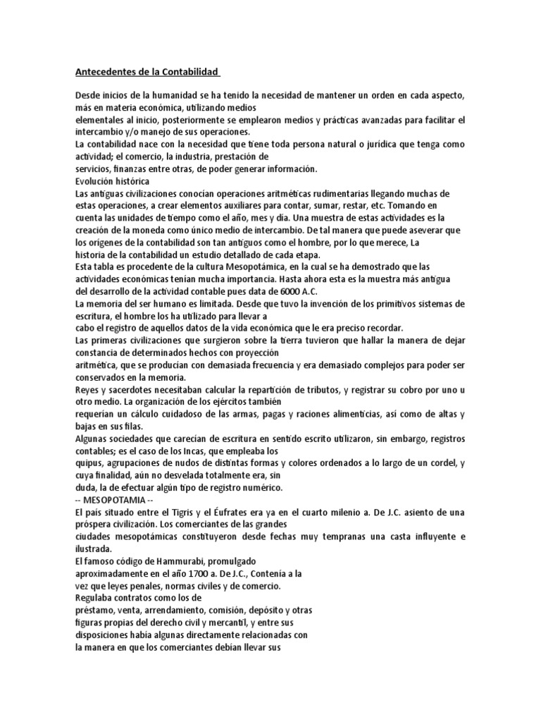 Historia de la Contabilidad Antigua | PDF | Contabilidad | Mesopotamia
