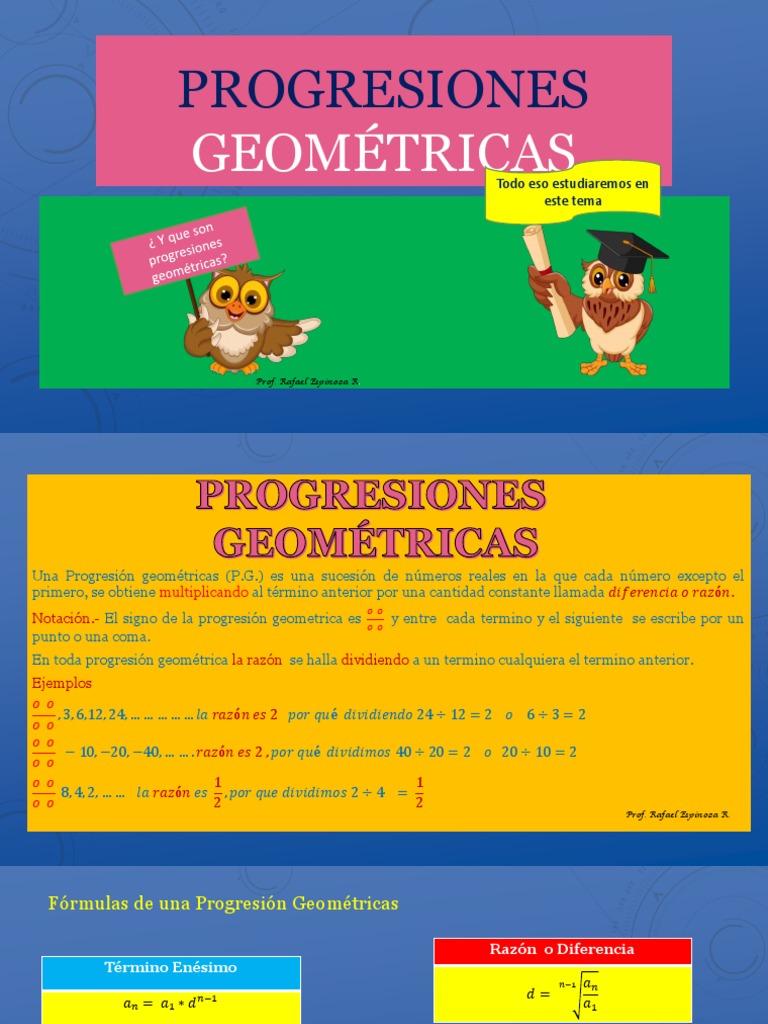 Progresiones Geometricas | PDF | Matemáticas | Análisis matemático
