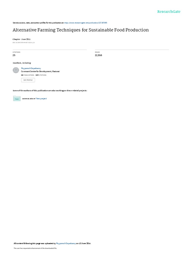 Alternative Farming Techniques For Sustainable Foo | PDF | Agriculture ...