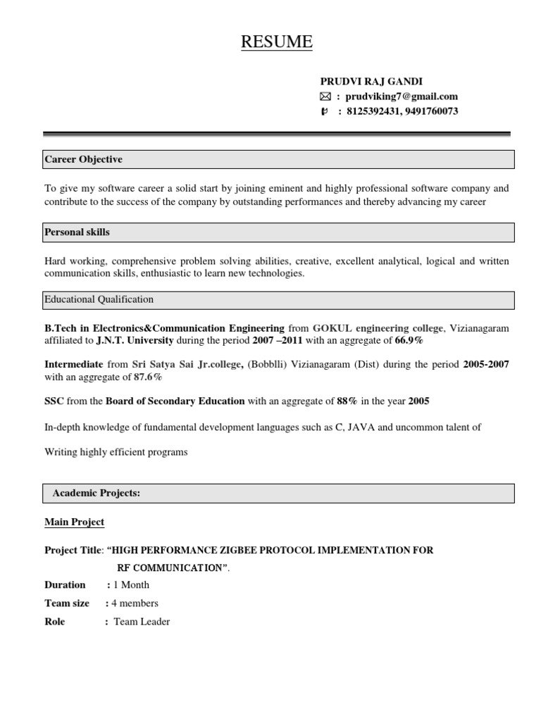 Prudhvi Resume | PDF | Career & Growth