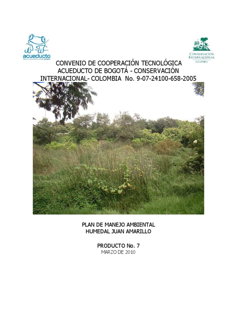 Plan de Manejo Ambiental Del Humedal Juan Amarillo | PDF | Humedal | Geografía Física