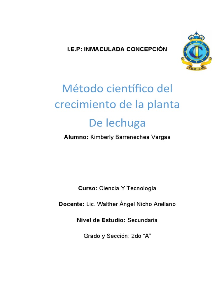 Informe de La Lechuga | PDF | Lechuga | Plantas