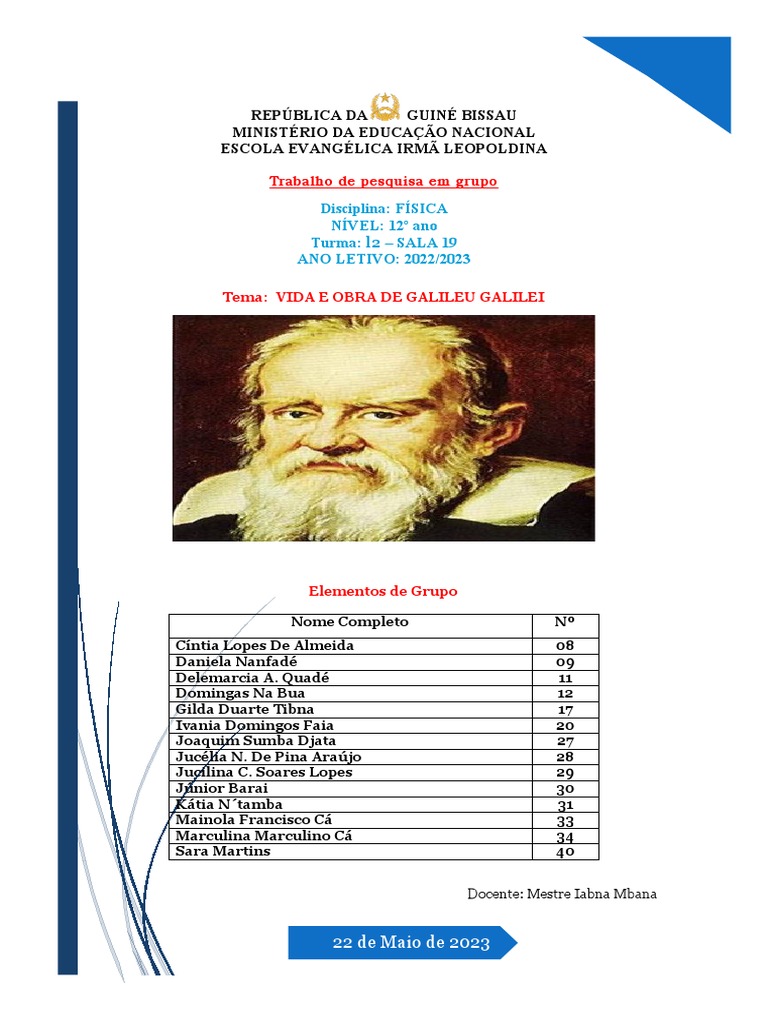 Galileu Galilei Capa | PDF