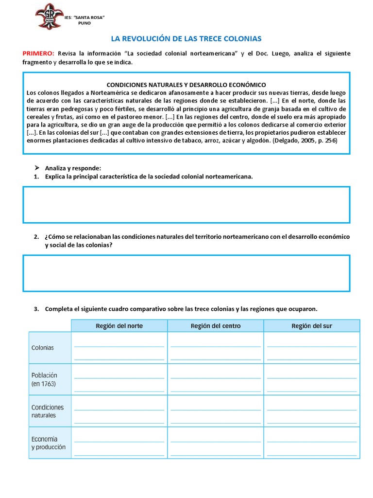 Hojas De Trabajo Sobre Las Trece Colonias, Quinto Grado 118309 | La