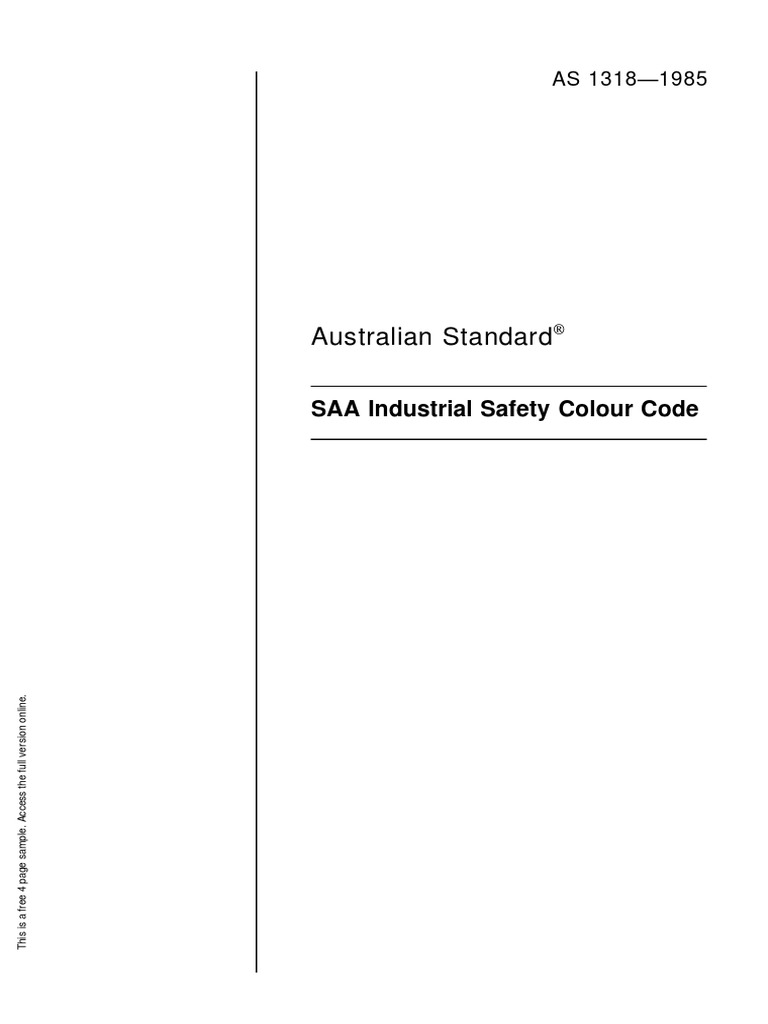 Australian Standard: SAA Industrial Safety Colour Code | Download Free ...