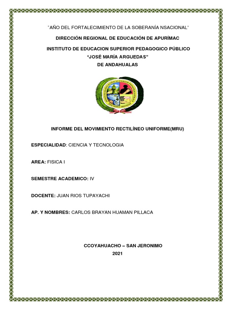 Iforme para Imprimir 2 | PDF | Velocidad | Aceleración