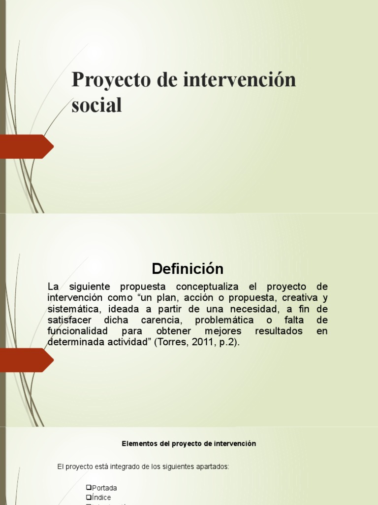 Proyecto de Intervencion | PDF