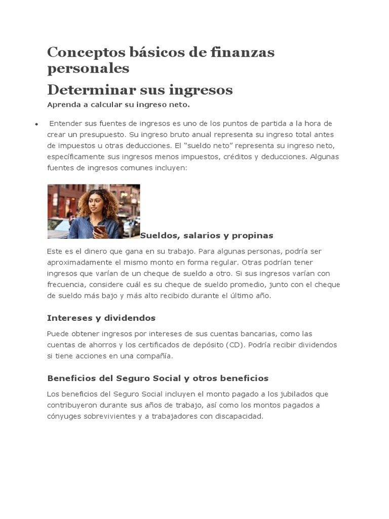 Conceptos Básicos de Finanzas Personales | PDF