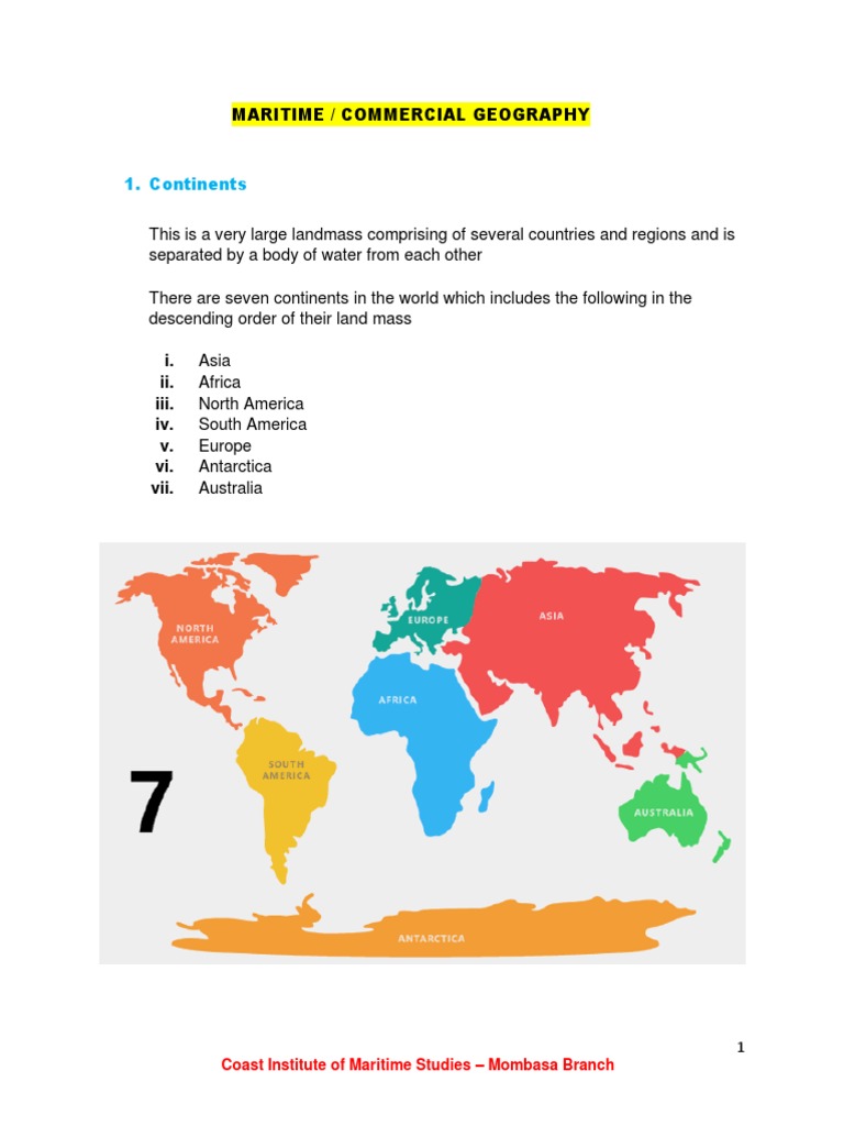 Lecture One - Commercial Geography Notes. | PDF | Panama Canal | Continent