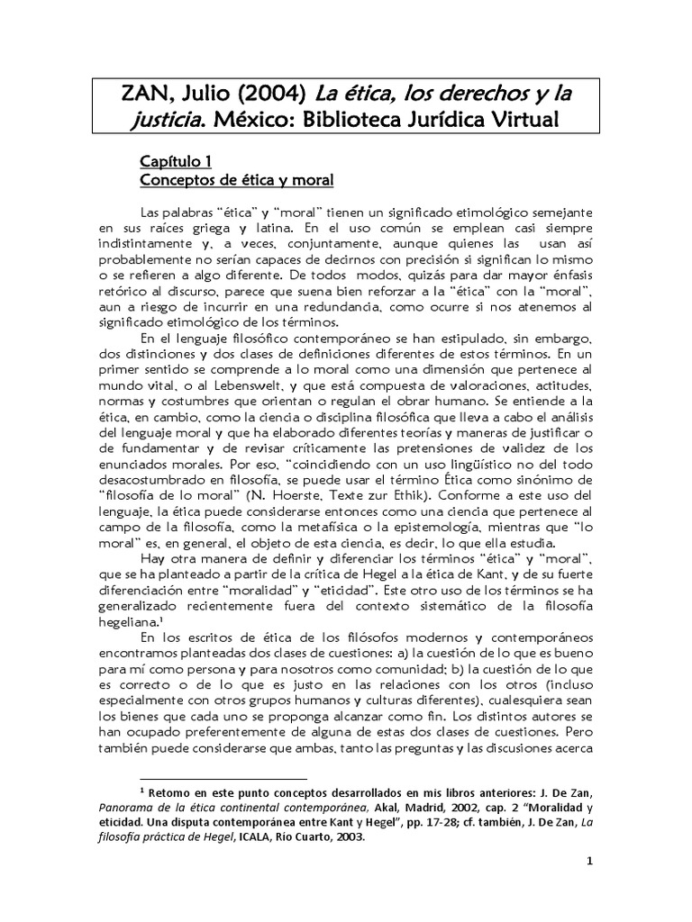 ZAN, Julio 2004 La Ética, Los Derechos y La Justicia. México Biblioteca ... ZAN, Julio 2004 La Ética, Los Derechos y La Justicia. México Biblioteca ...