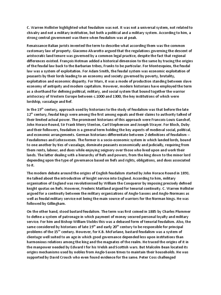 Understanding Feudalism's Complexities | PDF | Feudalism | Middle Ages