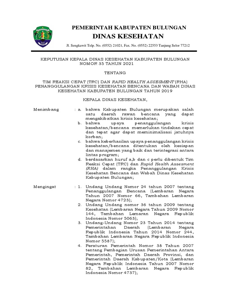 SK TRC Dan Rha Dinkes 2021 Ok | PDF