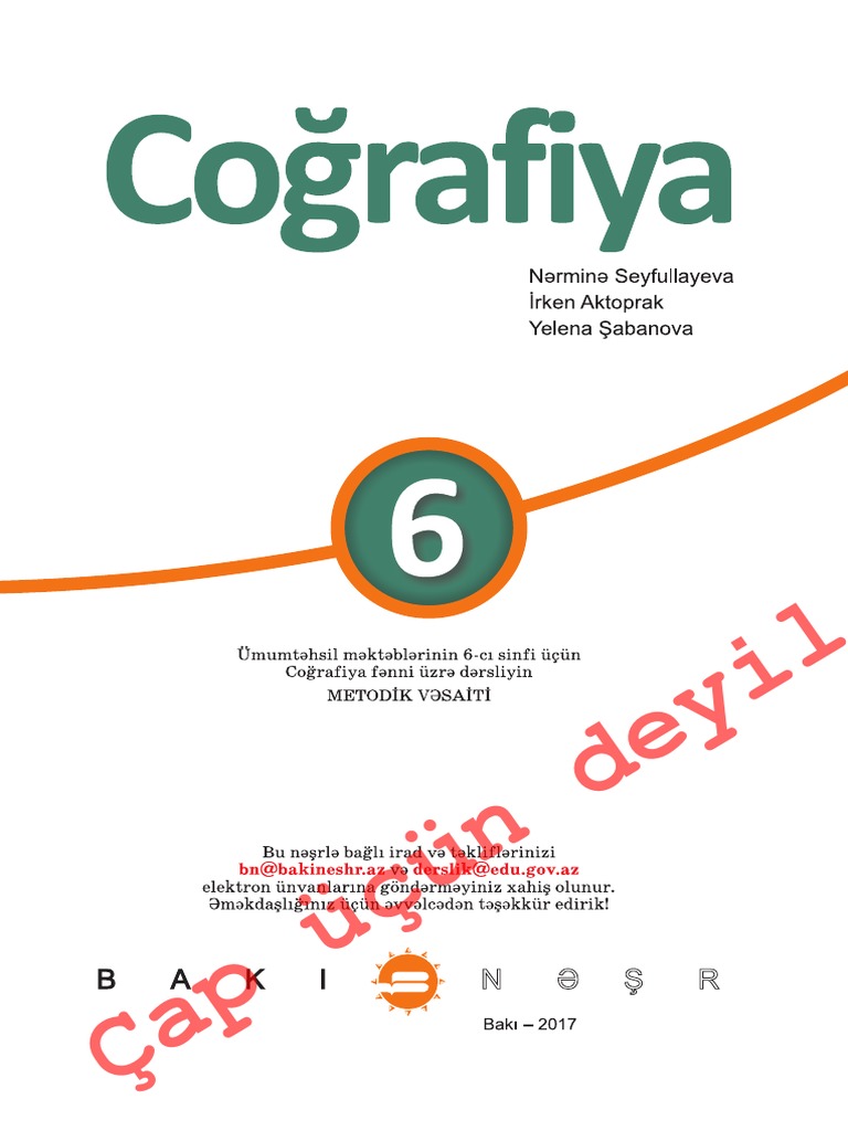 Umumtahsil Maktablarinin 6 Ci Sinfi Ucun Cografiya Fanni Uzra Metodik Vasait | PDF