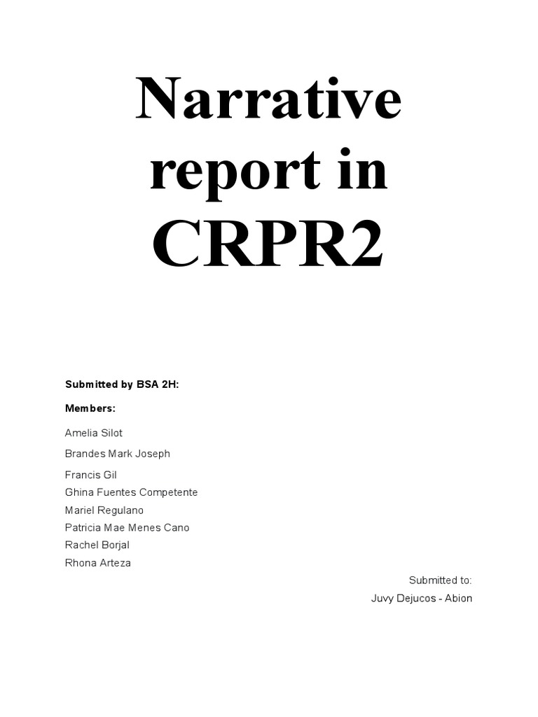Narrative Report in CRPR2 | PDF | Onion | Soil