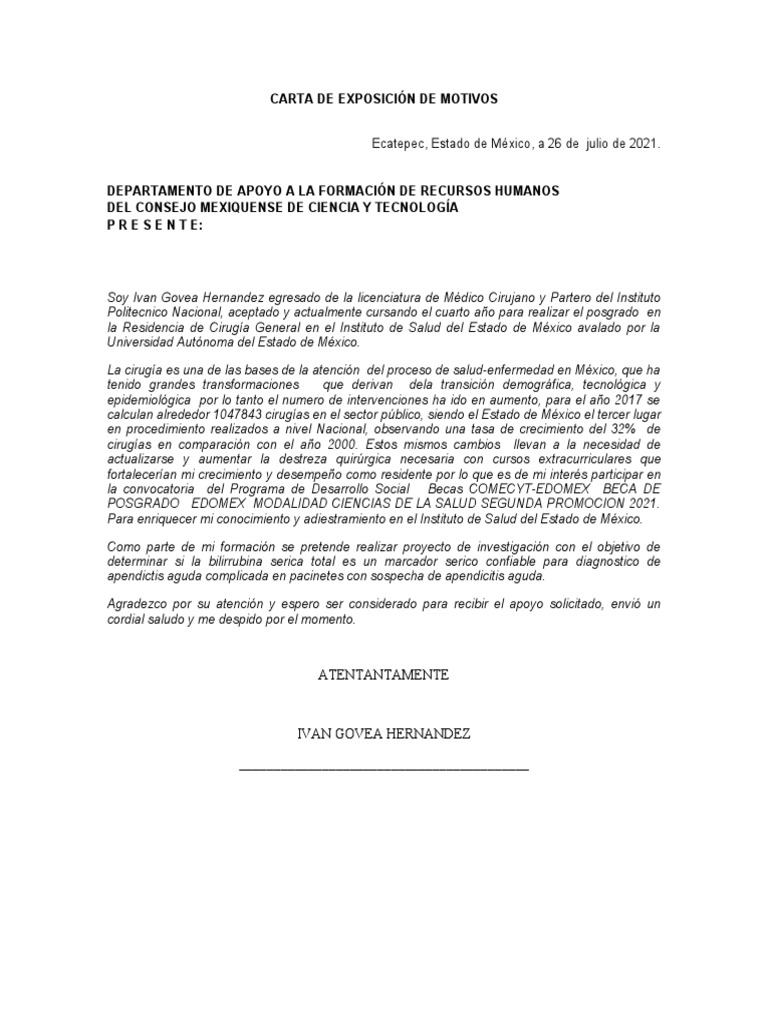 Formato c Carta de Exposicion de Motivos 2 | PDF