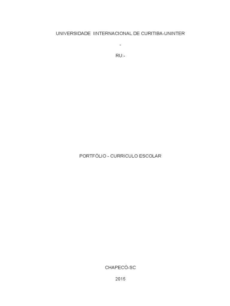 Trabalho Uninter | PDF