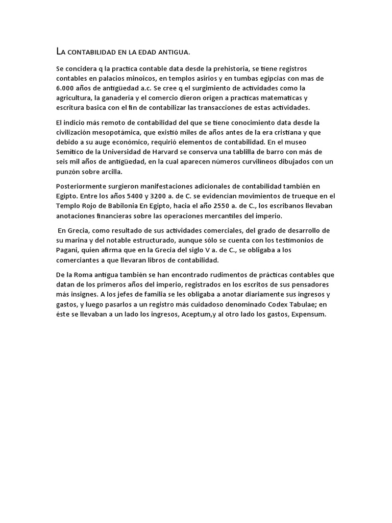Contabilidad Edad Antigua | PDF | Contabilidad | imperio Romano