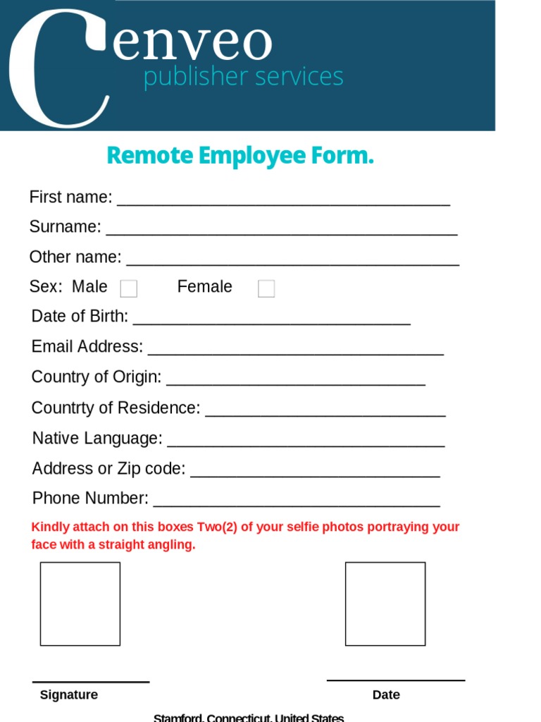 Remote Employee Information Form | PDF