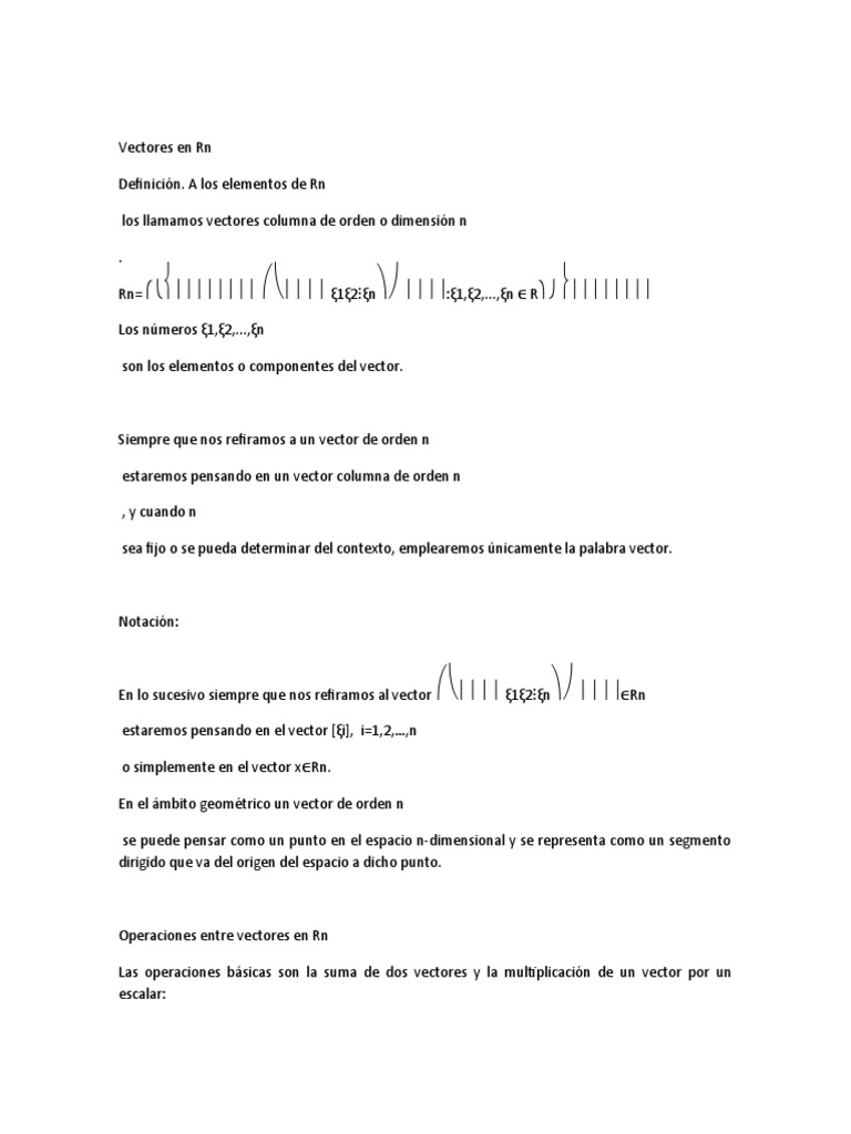 El Espacio Euclidiano Pdf Espacio Vectorial Vector Euclidiano
