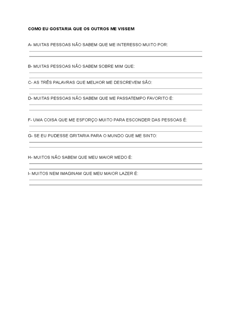 Como Eu Gostaria Que Os Outros Me Vissem | PDF | Ciências Sociais