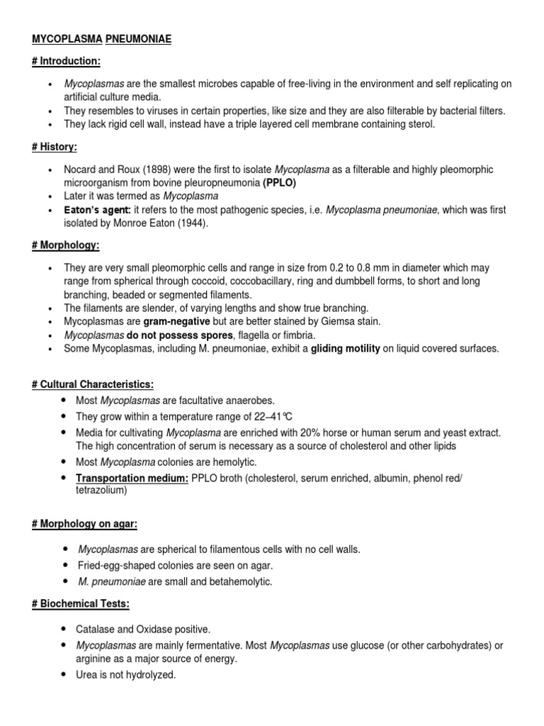 Bac Notes | PDF | T Helper Cell | Mycoplasma