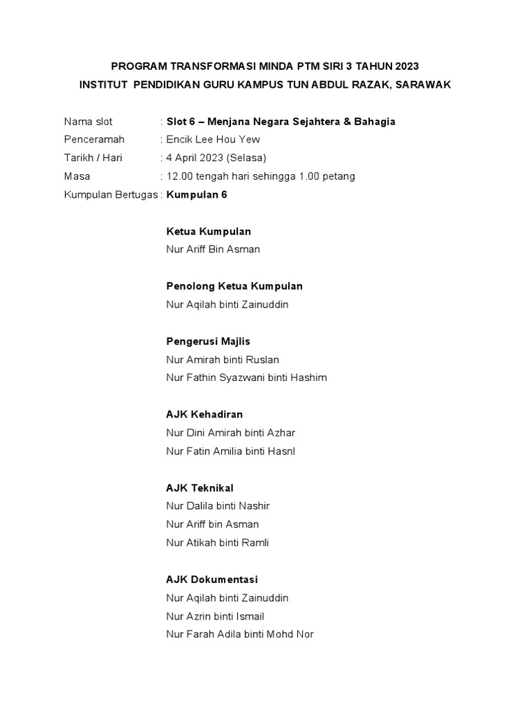 Slot 6 - Menjana Negara Sejahtera & Bahagia | PDF