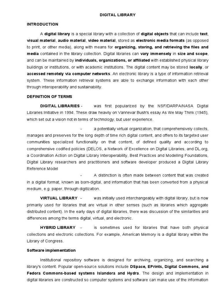 Digital Library | PDF | Digital Library | Libraries